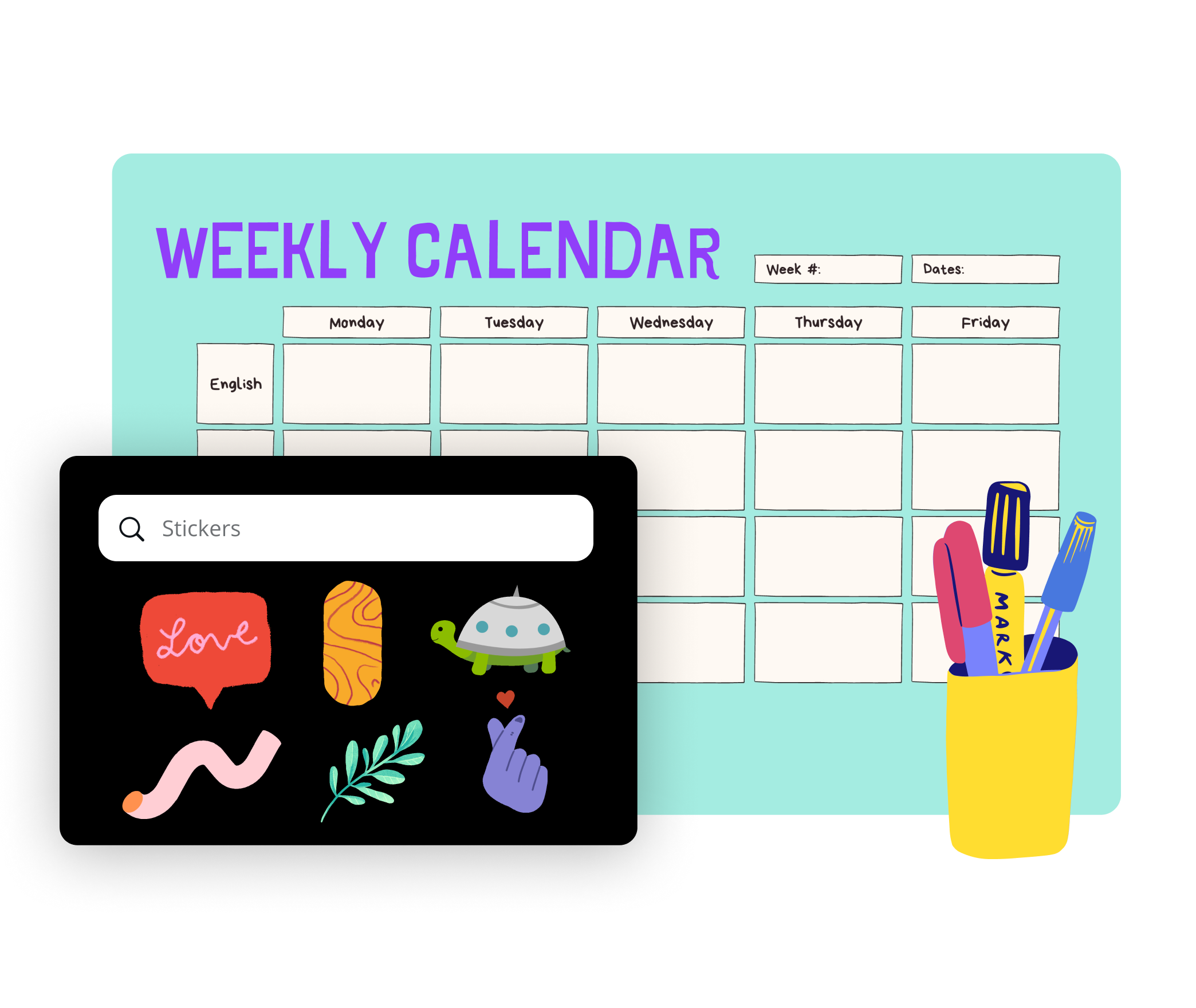 Blank, printable calendars for work or home with Canva